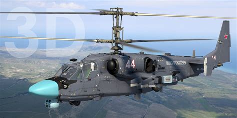 러시아 공격 헬리콥터 Ka 52 Hokum B Alligator 3d 모델 3d 모델 50 Max Free3d