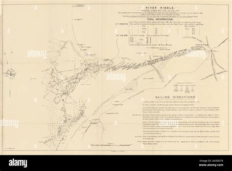 River Ribble Chart And Sailing Directions Lytham St Annes Preston 1893