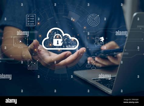 Cloud Computing Diagram Technology Data Storage Internet Networking Software Concept Man Use