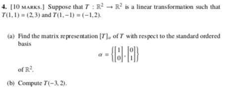 Solved MARKS Suppose That T R R Is A Linear Chegg