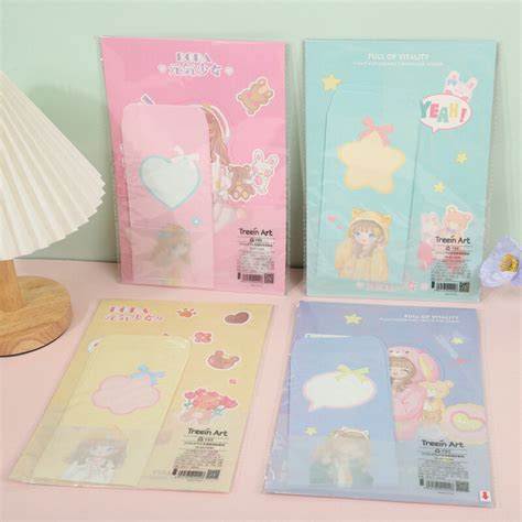 활기찬 소녀 편지 종이 봉투 세트 만화 중국 종이 봉투 결혼식 문구 달력 플래너 및 카드