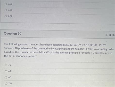 solved 7 96 7 50 7 32 question 30 the following random