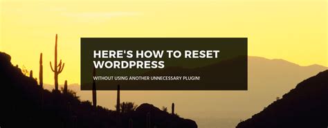 how to completely reset your wordpress website without a plugin pagely®