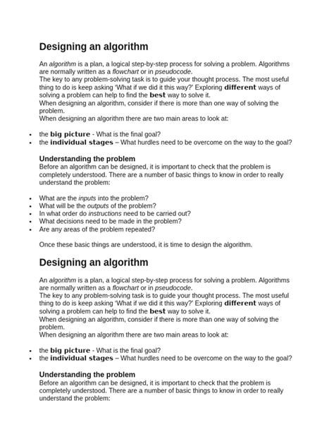 Designing An Algorithm Pdf Algorithms Mathematical Logic