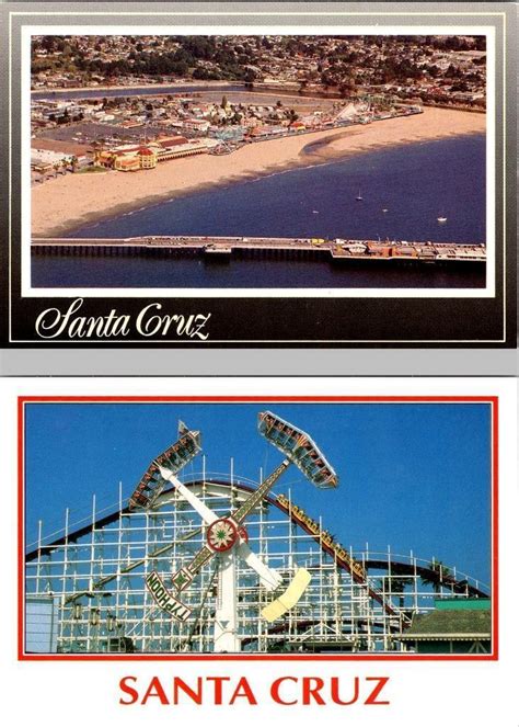 2~4x6 Postcards Santa Cruz Ca California Beach Boardwalk Amusement