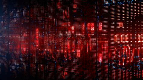 Abstract Binary Code Elements On A Dark Screen Illustrating The Concepts Of Malware Ransomware