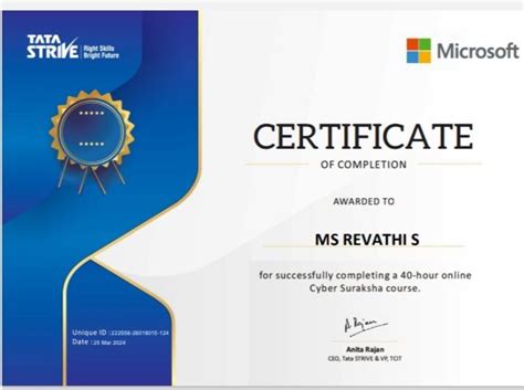 Revathi Somasundharam On Linkedin Completing The Cyber Security