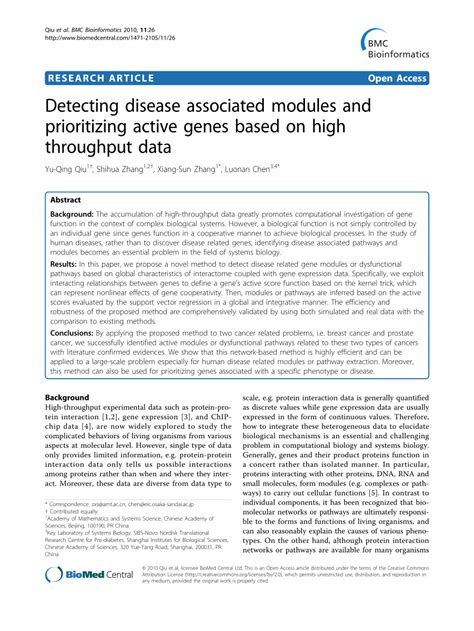 Pdf Detecting Disease Associated Modules And Prioritizing Active