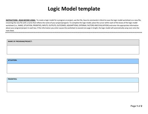 11 Logic Model Templates Word Excel And Pdf Templates