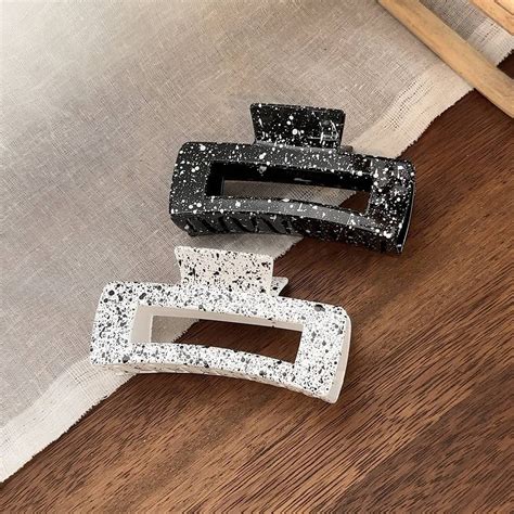 마블 페인트 헤어 사각 큰 왕 가벼운 집게핀 올림머리 반머리