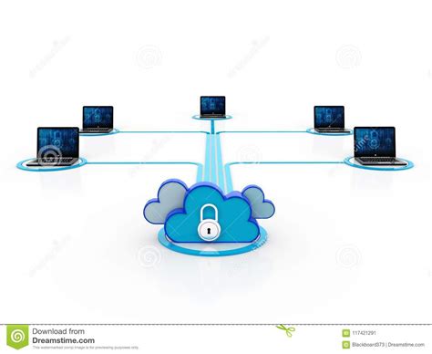 3d Rendering Cloud Computing Concept Cloud Network Stock Illustration Illustration Of Connect