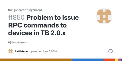 Problem To Issue Rpc Commands To Devices In Tb 20x · Issue 850