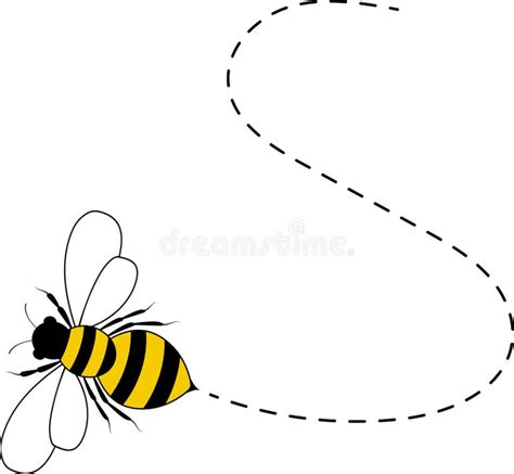 Bee Flying Path A Bee Flying In A Dotted Line The Flight Path Of Bee