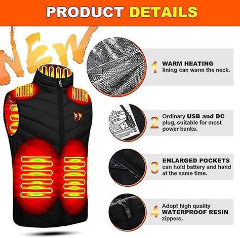 Heated Vest For Mens And Womens Usb Electric Heating Vests 3 Temperature Levels Electrically
