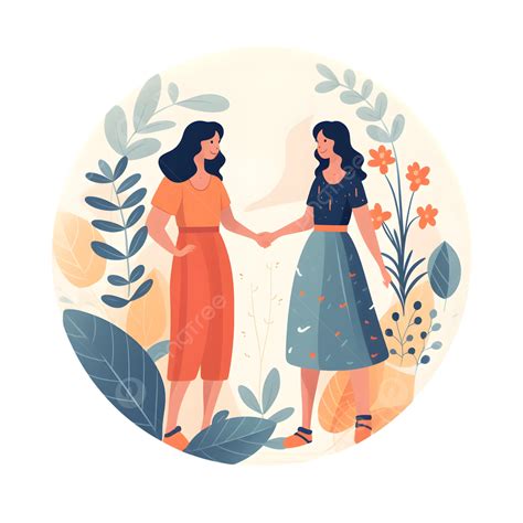 손을 잡고 소녀 꽃 우정의 날 그림 소녀 꽃들 우정의 날 Png 일러스트 및 이미지 에 대한 무료 다운로드 Pngtree