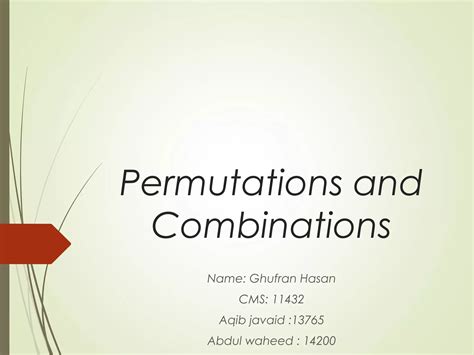 Permutations And Combinations Ppt