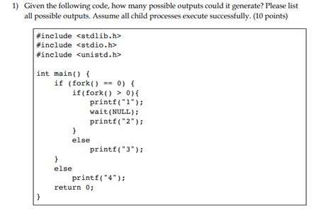 Solved Given The Following Code How Many Possible Chegg