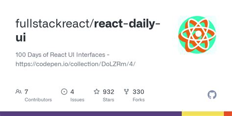 github fullstackreact react daily ui 100 days of react ui interfaces