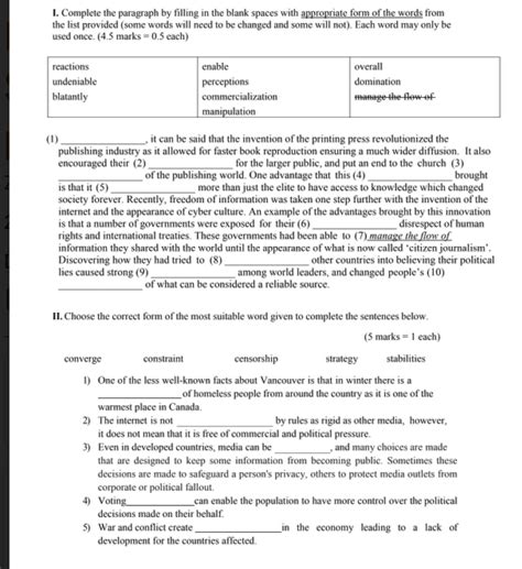 Solved Solve Please I Complete The Paragraph By Filling In The