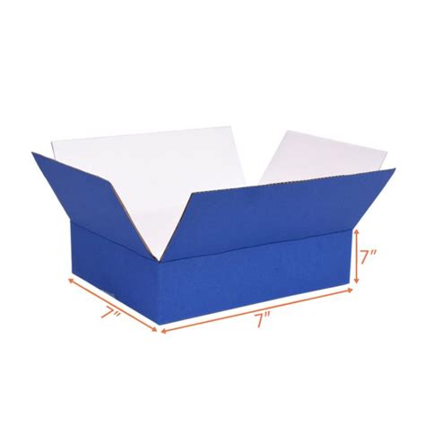 7x7x7 Blue Packing Box Corrugated Hamper Box