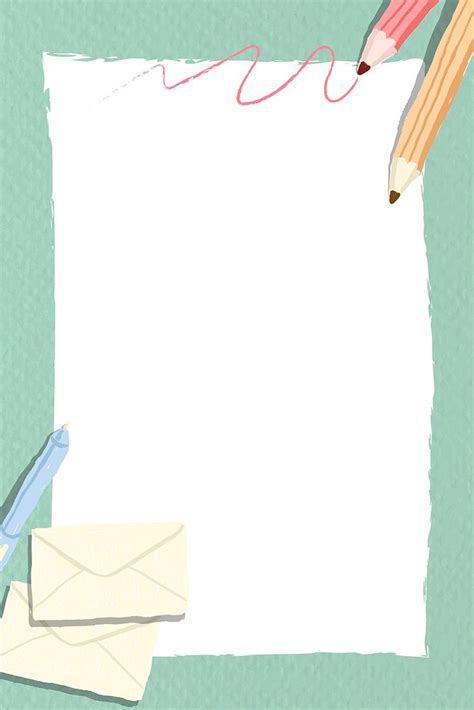 White Blank Notebook Frame Green Premium Vector Rawpixel