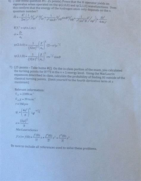 prove that the h operator yields an eigenvalue when