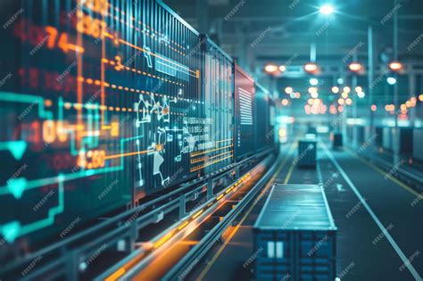 Premium Photo Futuristic Supply Chain Visualization