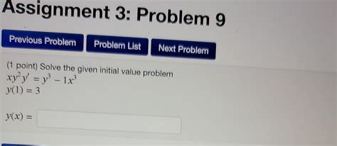 solved 1 point solve the given initial value problem