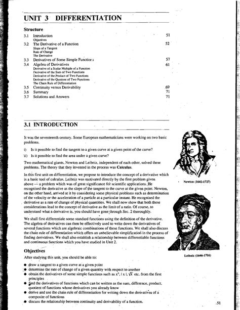 Unit 3 Application Of Calculus Unit 3 Differentiation Structure 3 Introduction 5 1 Objectives
