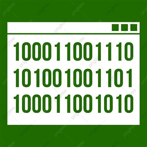 이진 코드 아이콘 흰색 녹색 배경에 고립 통신 감시 장치 요약 Png 일러스트 및 벡터 에 대한 무료 다운로드 Pngtree