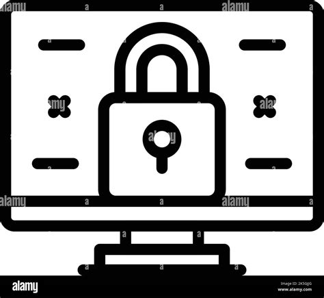 Computer Security Icon Outline Vector Road Officer Police Guard Stock Vector Image And Art Alamy