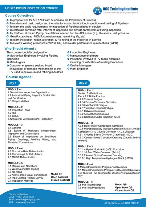 ocs training api 570 piping inspection course pdf