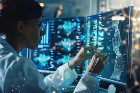 Designing Software For Analyzing Genomic Data In D Generative Ai Premium AI Generated Image