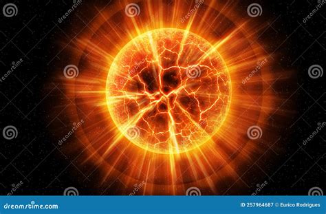 Exploding Planet In Deep Space Background Stock Illustration