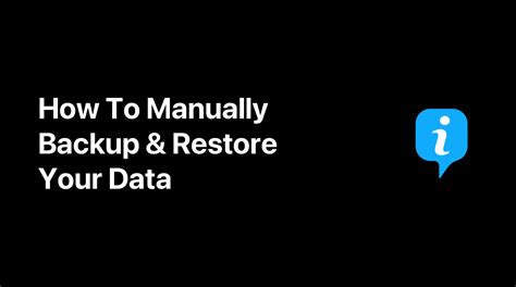 How To Manually Backup And Restore Your Data Moneycoach