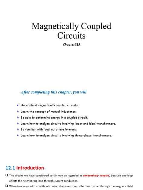 Magnetically Coupled Circuits Pdf Inductor Inductance