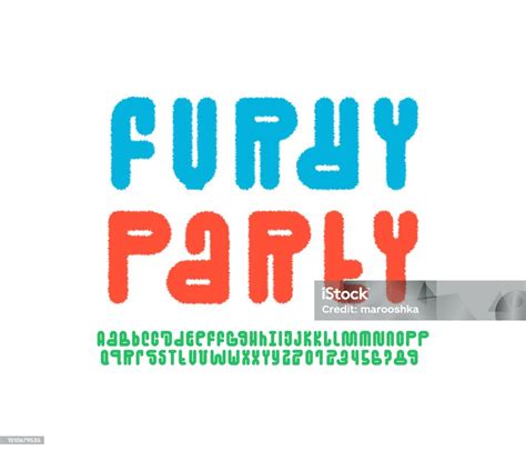 아트 알파벳 글꼴 추상적인 타이포그래피 여러 가지 빛깔의 문자와 숫자 푹신한 스타일 벡터 일러스트레이션 10eps 개성 개념에 대한 스톡 벡터 아트 및 기타 이미지 Istock