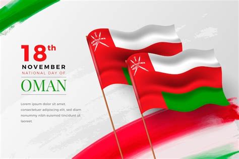 Free Vector Realistic National Day Of Oman Background