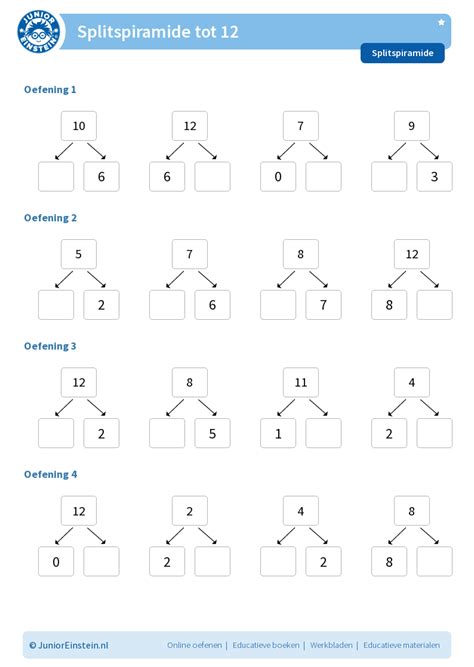 Werkbladen Automatiseren Splitsen Splitspiramide Tot 20 Open