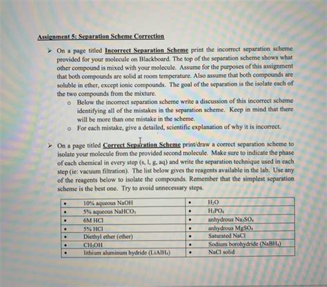 solved assignment 5 separation scheme correction on a page