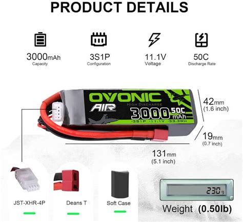 Lipo Hardcase Ovonic 3s Lipo Battery 50c 5000mah 111v Lipo Battery