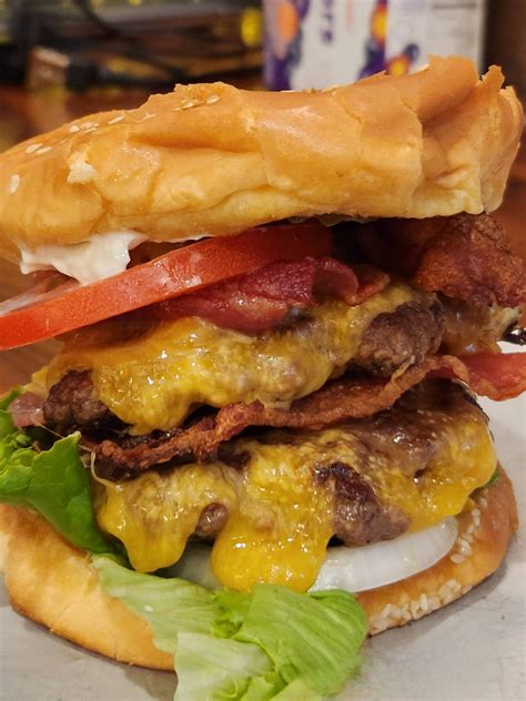 Homemade Double Bacon Double Smash Burger Rburgers