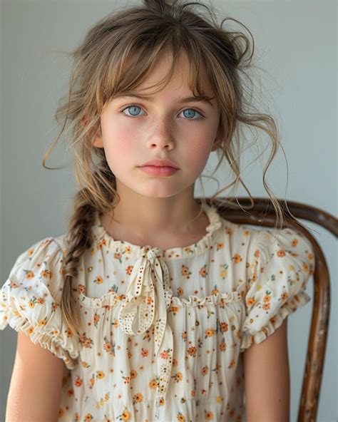 An Russian Young Girl In A Solid White Wallpaper Premium Ai Generated
