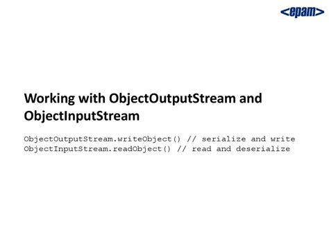 Serialization In Java Online Presentation