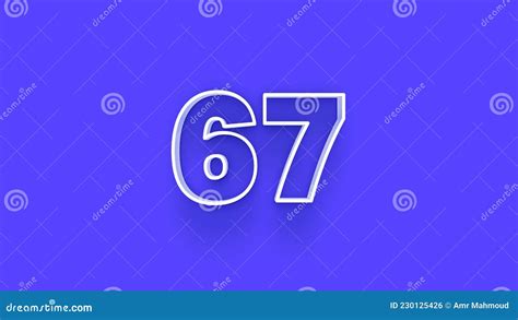 Blue 3d Symbol Of 67 Number Icon On Blue Background Stock Illustration Illustration Of Sign