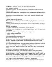 Project Scope Baseline Presentation Key Learning Outcomes And Course Hero