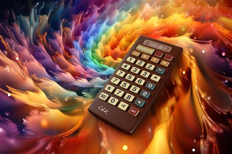 Calculator Surrounded By Swirling Vortex Of Numbers Premium Ai Generated Image