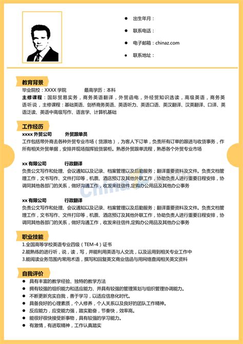 个人简历模板下载word 站长素材
