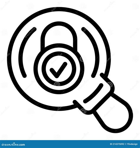 Magnifying Password Icon Outline Style Stock Vector Illustration Of Outline Shield 214375092