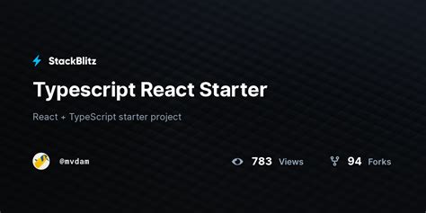 Typescript React Starter Stackblitz